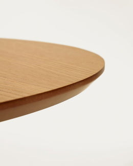 Tavolo ovale allungabile Oqui impiallacciato rovere e gambe in legno m ...
